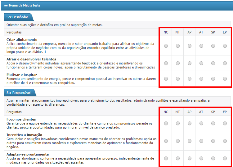 Matrizes – Central do Cliente