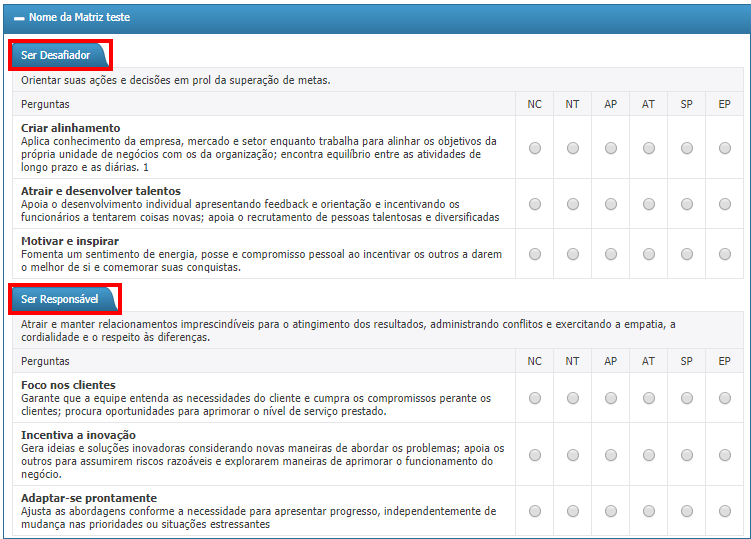 Matrizes – Central do Cliente
